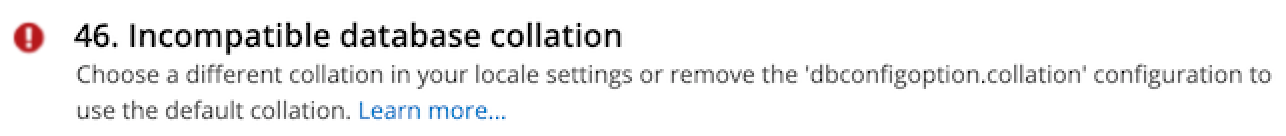 Health Check Error: Incompatible Database Collation - Sugar Support Health Check Error: Incompatible Database Collation - Sugar Support